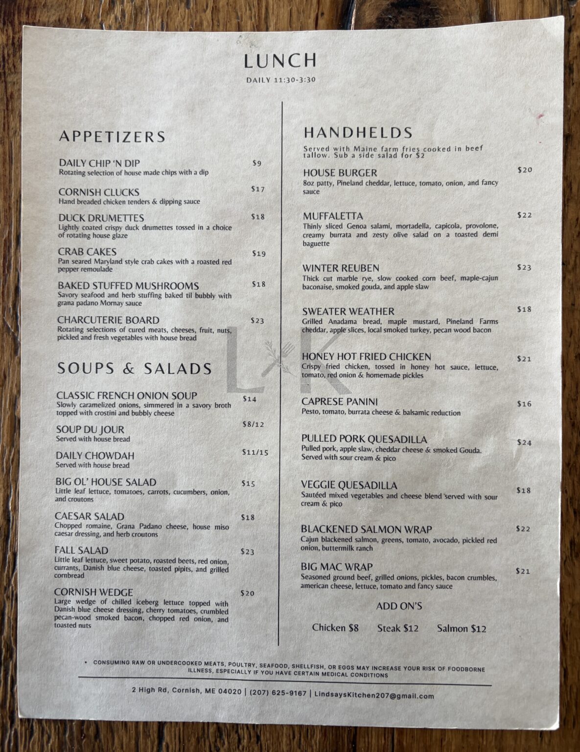 Lindsay’s Kitchen - The Cornish Inn